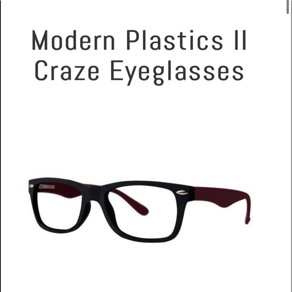 Modern Optical Craze Black Burgundy Authentic Eyeglas… - Gem